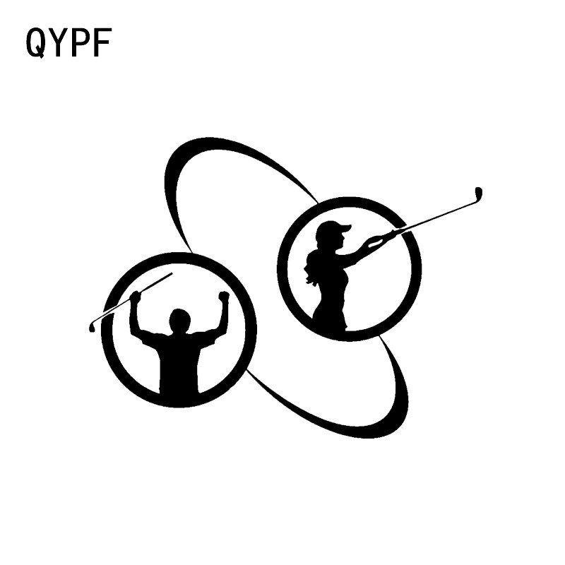 ☽QYPF 14*10.7CM Sport Golf Fitness Decor Vinyl Car Sticker Graphic Bumper Window Black/Silver Dv ...