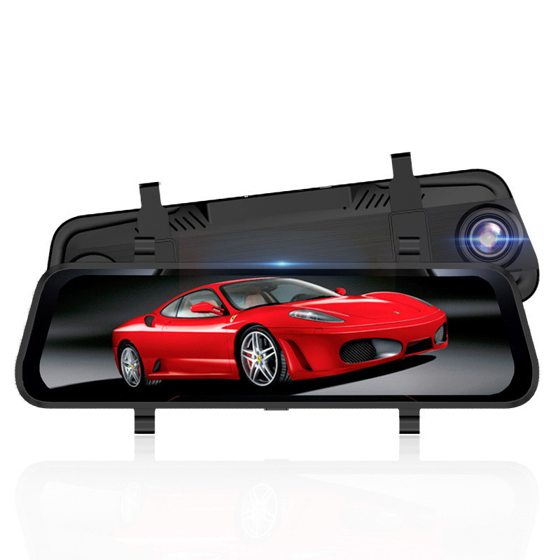 10 12 inch Carplay streaming rearview mirror tachograph 4K full screen ...