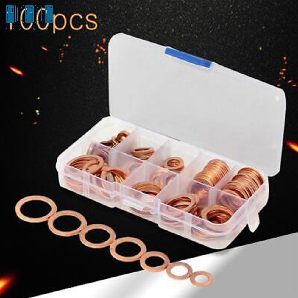 Copper Washers 100Pcs/set Copper M4/M5/M6/M8/M10/M12/M14 Durable And ...