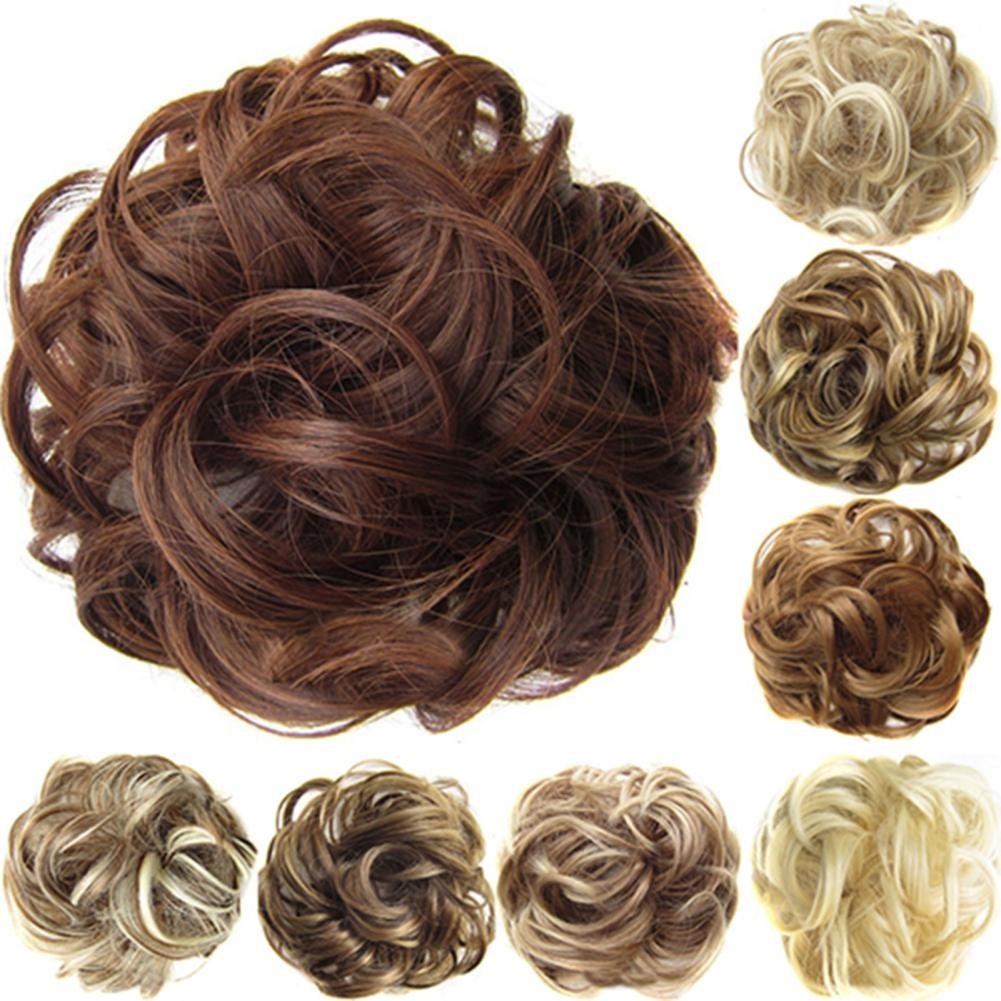 Hair Buns Extensions Messy Curly Elastic Hair Scrunchies Hairpieces ...