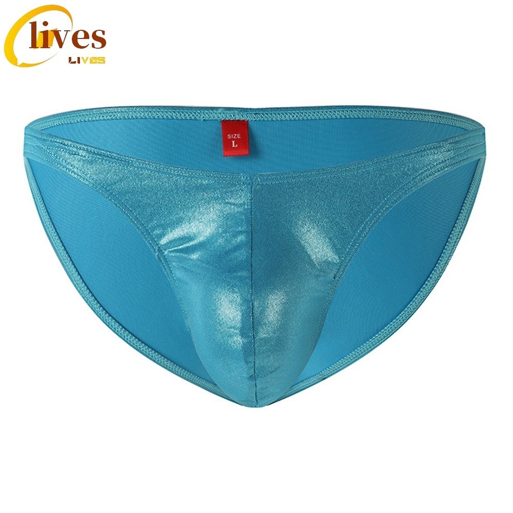 Mens Briefs Thong Underwear Bikini Bulge Clubwear Glossy Leather Pouch