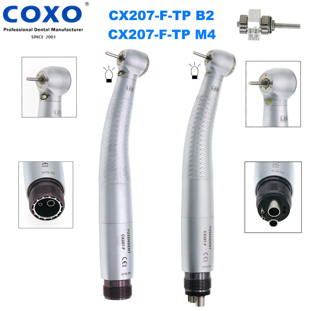 웃COXO Dental LED Handpiece High Speed Handpiece E Generator Torque Head Air Turbine Coupler Push ...