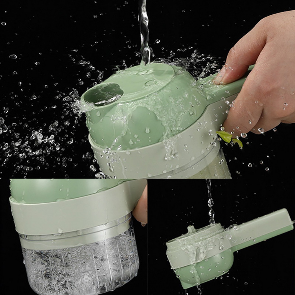 ۞4 In1 Multifunctional Electric Vegetable Cutter Slicer Garlic Mud ...
