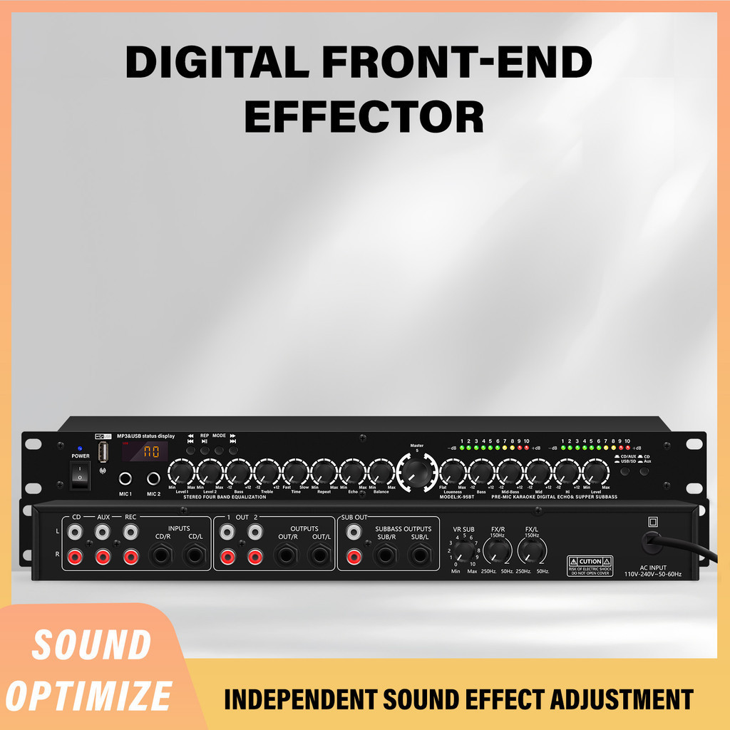 ⚜Professional digital reverberation multi effect DSP processor audio ...