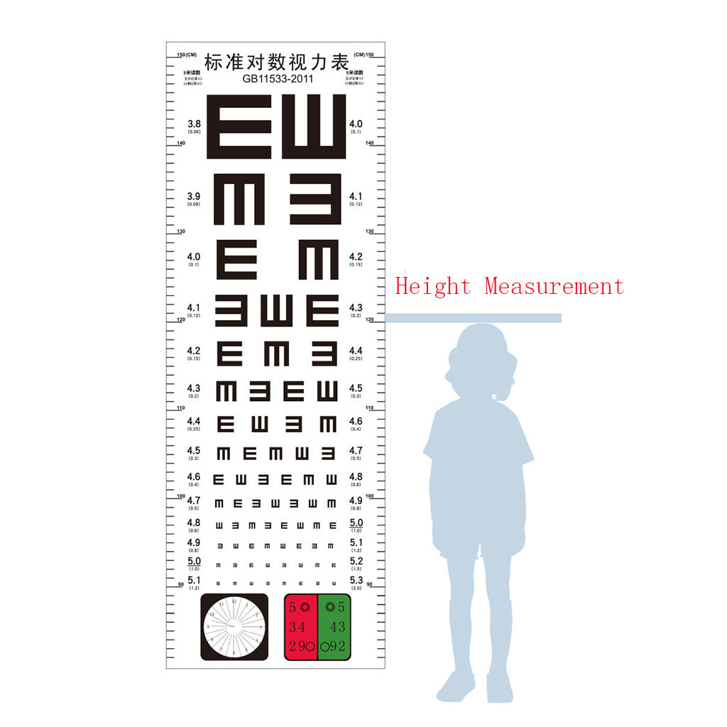 ☆Waterproof Tear Resistant Snellen Eye Chart with Height Measurement ...