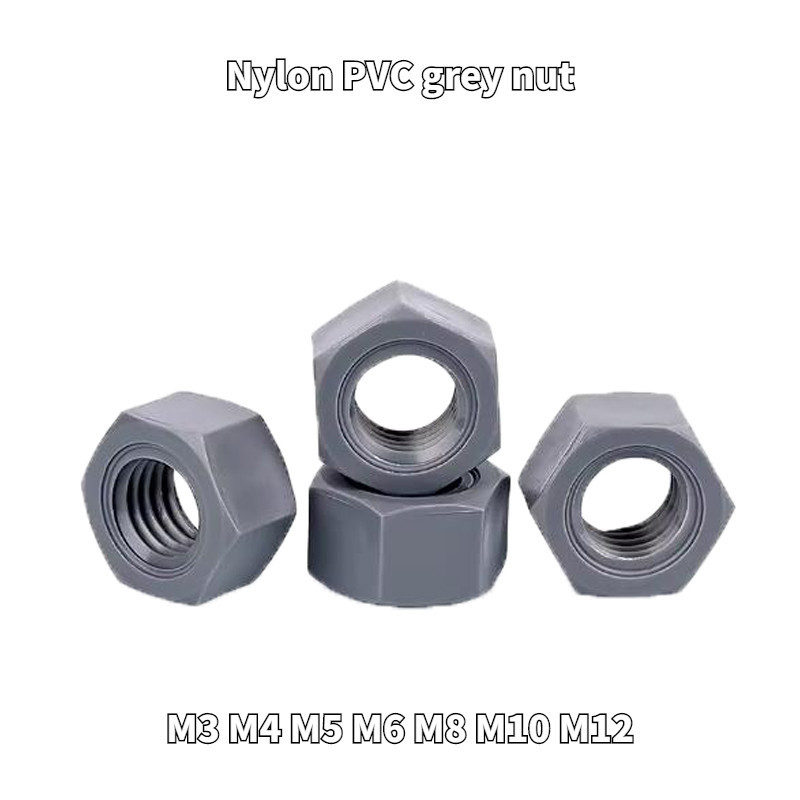 【M3 M4 M5 M6 M8 M10 M12 PVC Hexagon Nuts Acid and Alkali Resistant High-strength Insulation Nuts ...