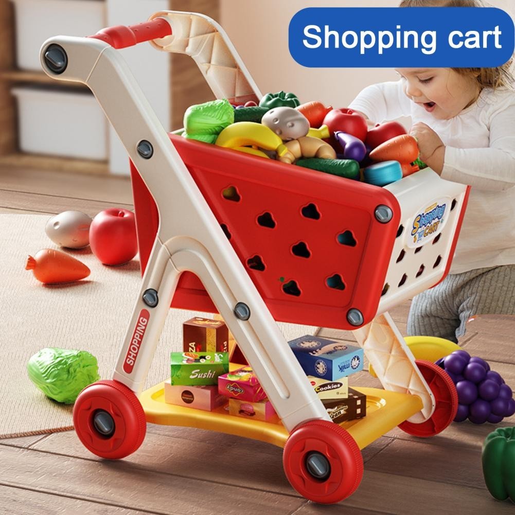 Supermarket Trolley Toy Role-playing Mini Shopping Trolley with 25 ...