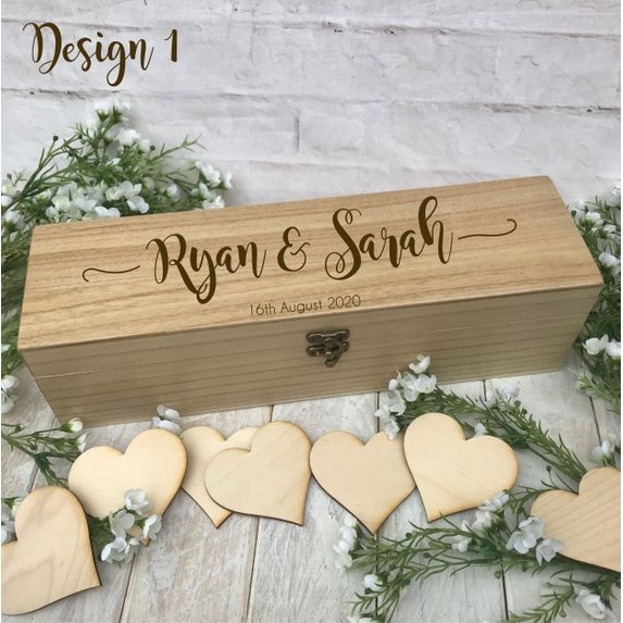 ☁persoanlize Wooden Rustic Wedding Wish Box Guest Book Alternative Drop ...
