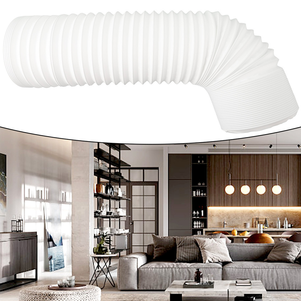 ☻1M 130/150mm Extra Long Air Conditioner Exhaust Pipe PVC White Duct ...