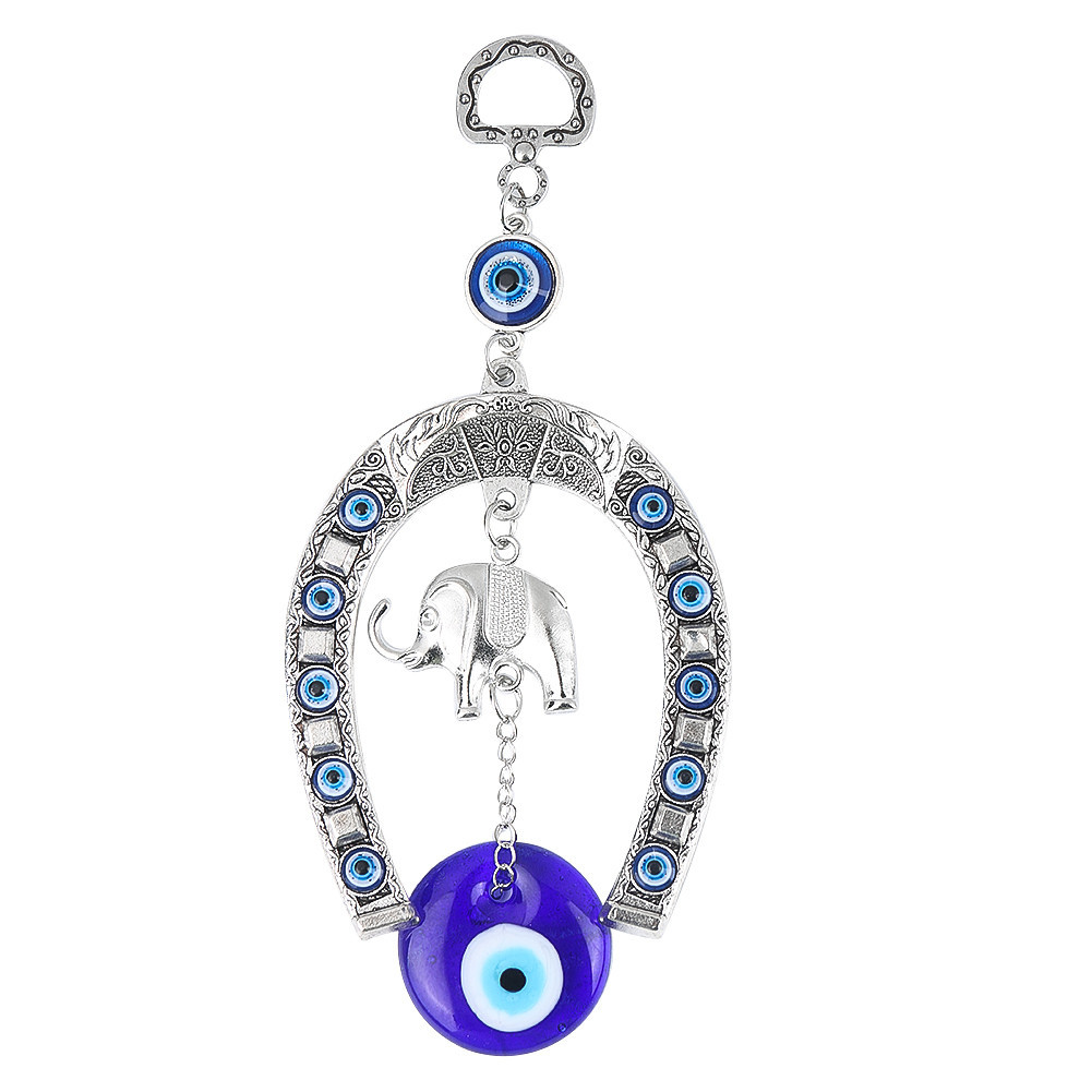 ♜Turkey Blue Devil Eye Nazar Boncuğu U-shape Horseshoe Elephant Pendant ...