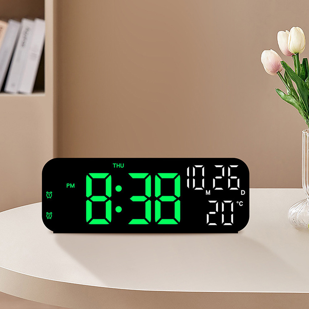 LED Clock Digital Wall Clock With 3-speed Brightness Adjustment ...