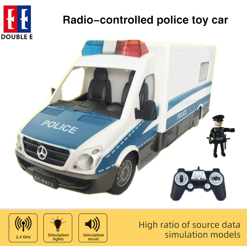 ☏Double E 1:18 Children's Remote Control Police Car Toy with Light ...