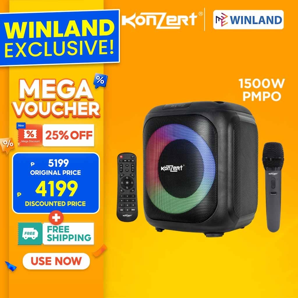 Konzert by Winland Bulilit Uno 6.5 Inch Party Box Portable Rechargeable ...