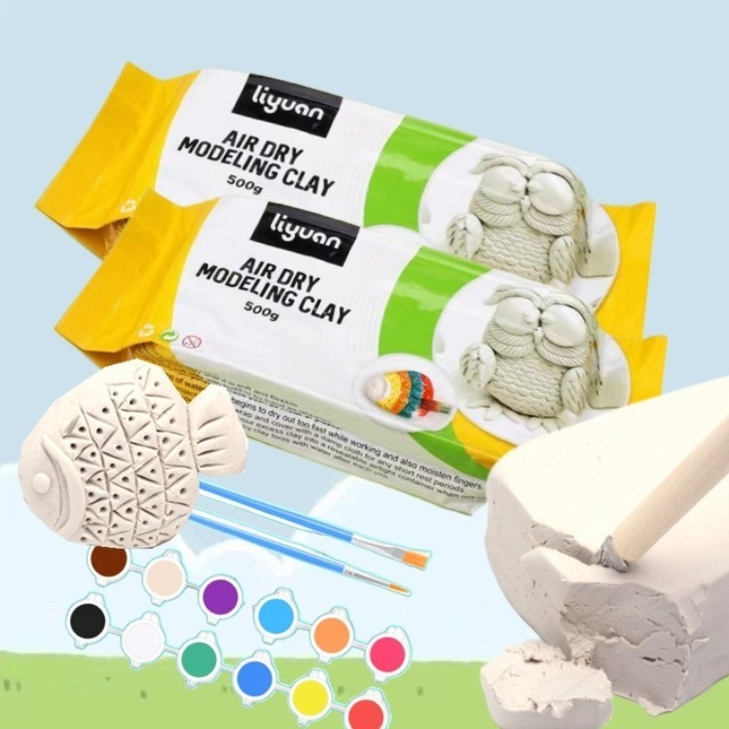 ☻1kg Stone Plastic Clay No-bake Air Drying Pottery Clay DIY Handicrafts ...