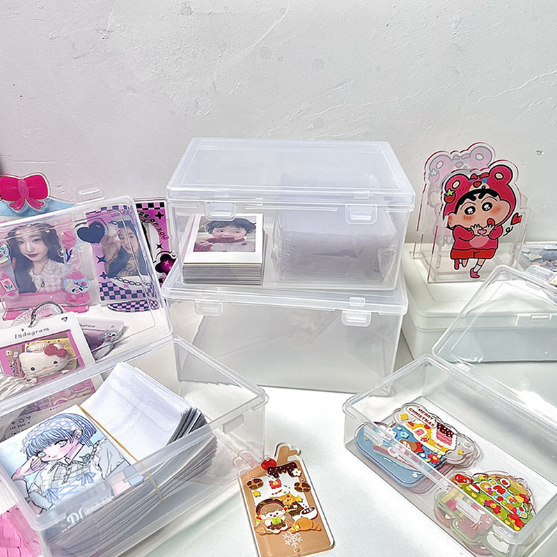 INS Transparent Plastic Storage Box Photocards Holder Desk Storage ...