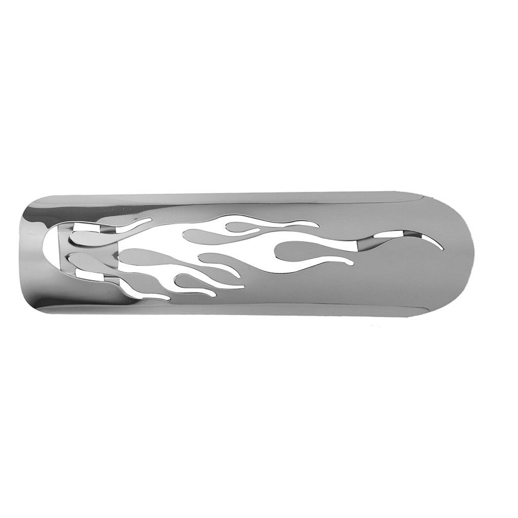 【Flame Chrome Exhaust Muffler Pipe Heat Shield Cover Heel Guard for ...