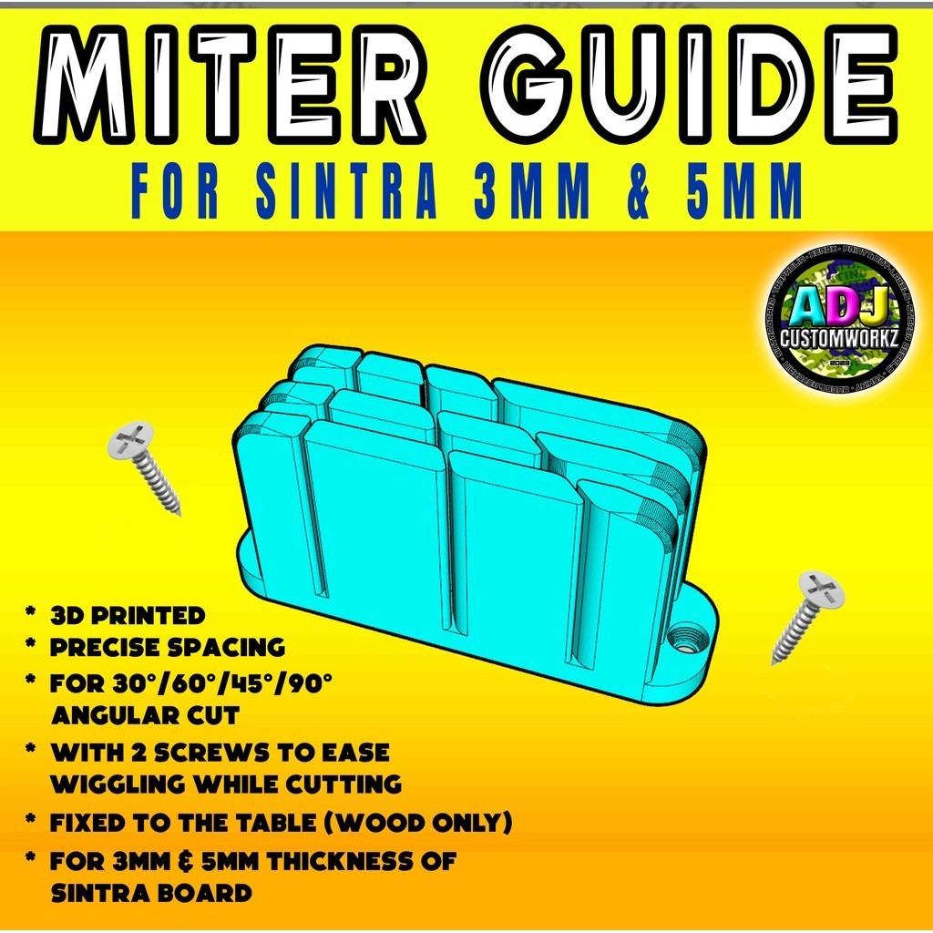 MITER GUIDE 3D PRINTED FOR SINTRA BOARD WITH SCREWS | Shopee Philippines