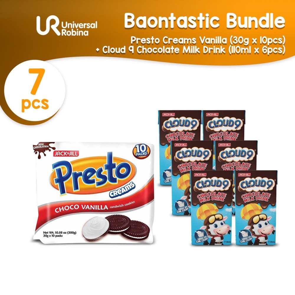 [BAONTASTIC BUNDLE] Presto Creams Vanilla 30g x 10 + Cloud 9 Chocolate Milk Drink 110ml x 6 ...