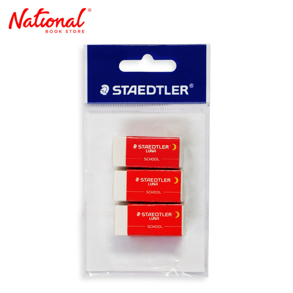 Staedtler Luna Rubber Eraser Set White Mini 33x16x13mm L40/3S 3's ...