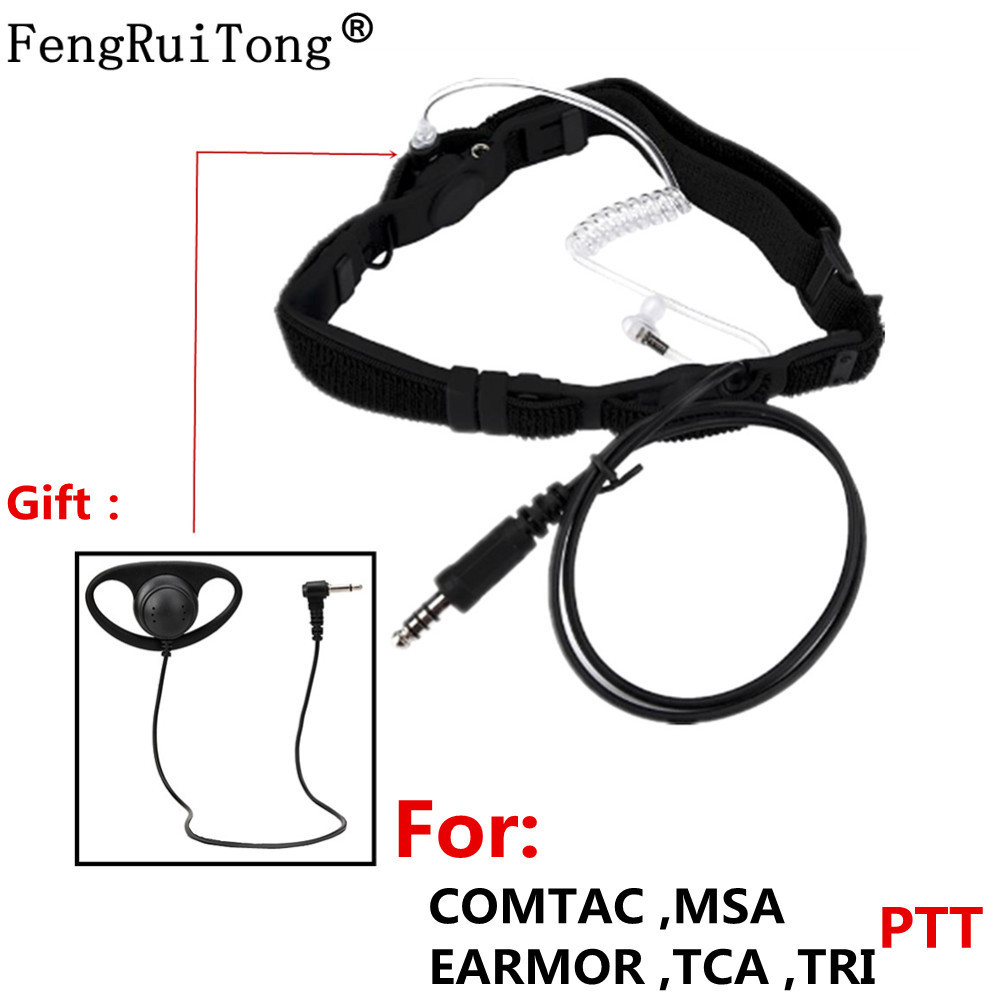 유Telescopic Heavy Duty Tactical Throat Vibration Mic headset for COMTAC ...