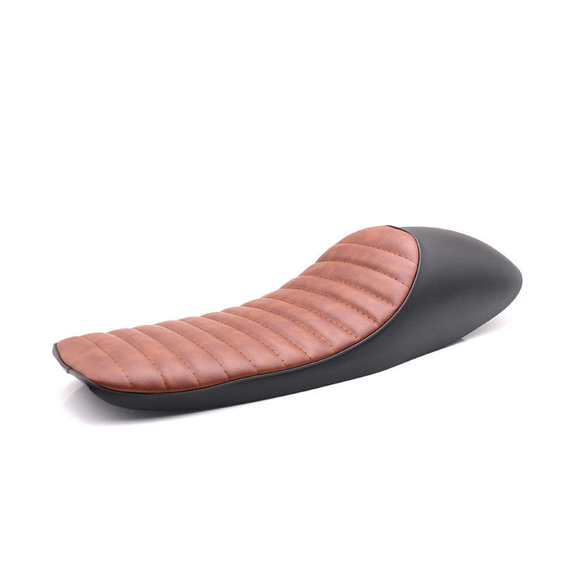 ~Brown+Black Vintage Leopard Print Hump Long Seat For Cafe Racer Saddle ...
