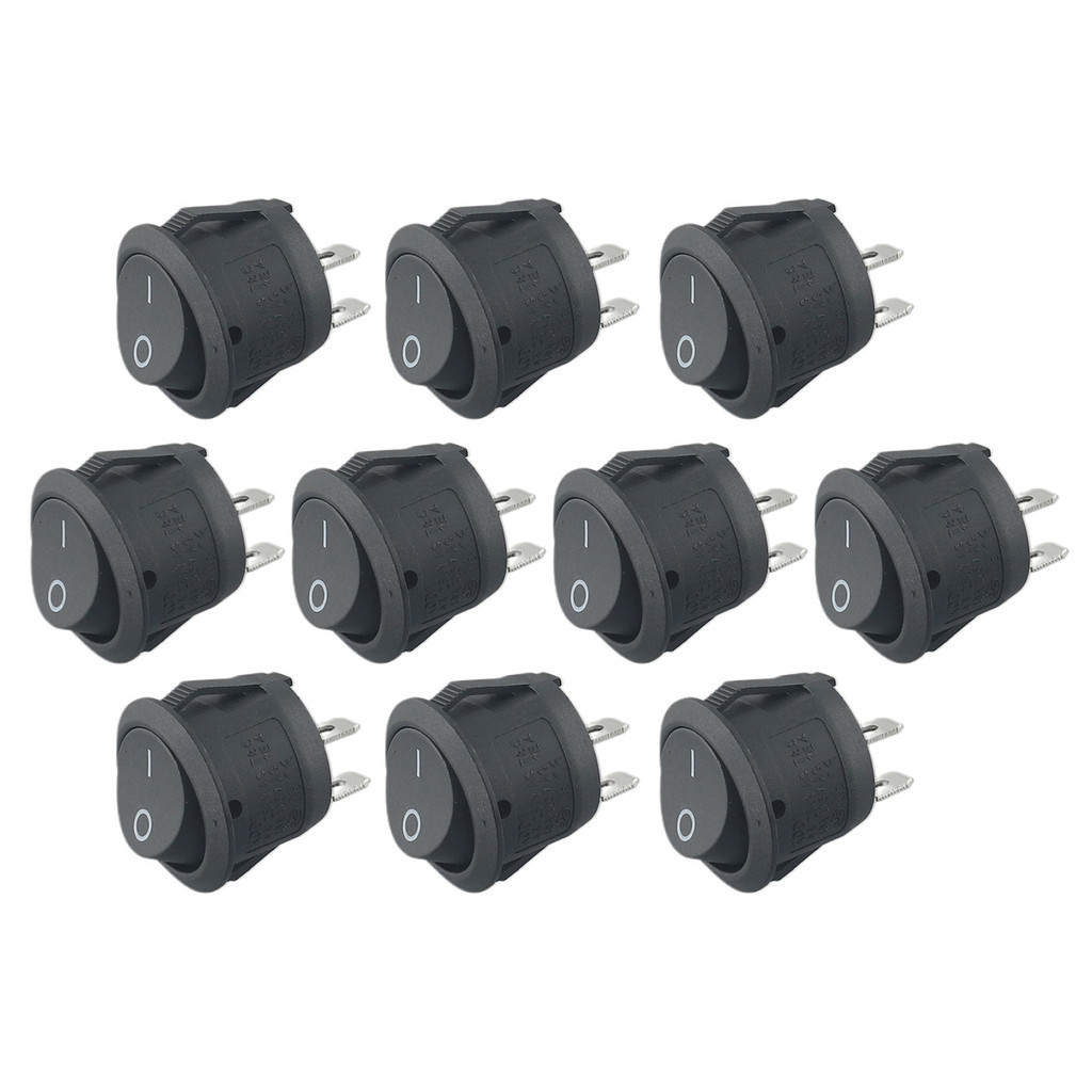 ☭5/10PCS 12v Round Rocker Switch ON/OFF 2 Pin SPST Camper Van Caravan ...