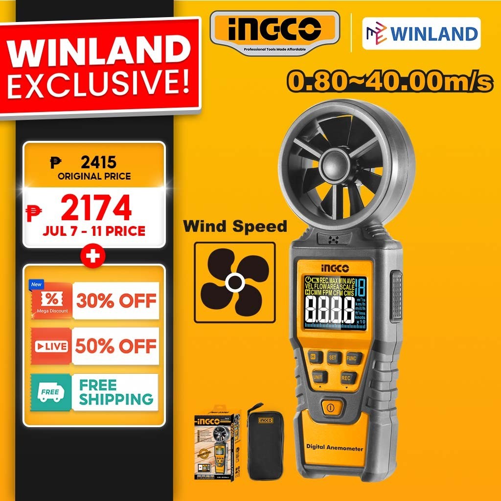Ingco by Winland Digital Anemometer HETAN01 ING-PT | Shopee Philippines