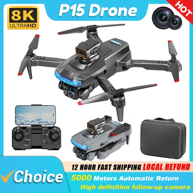 2024 P15 Mini Drone 8K Profesional 4K HD Camera Obstacle Avoidance Aerial Photography 5G 10Km ...
