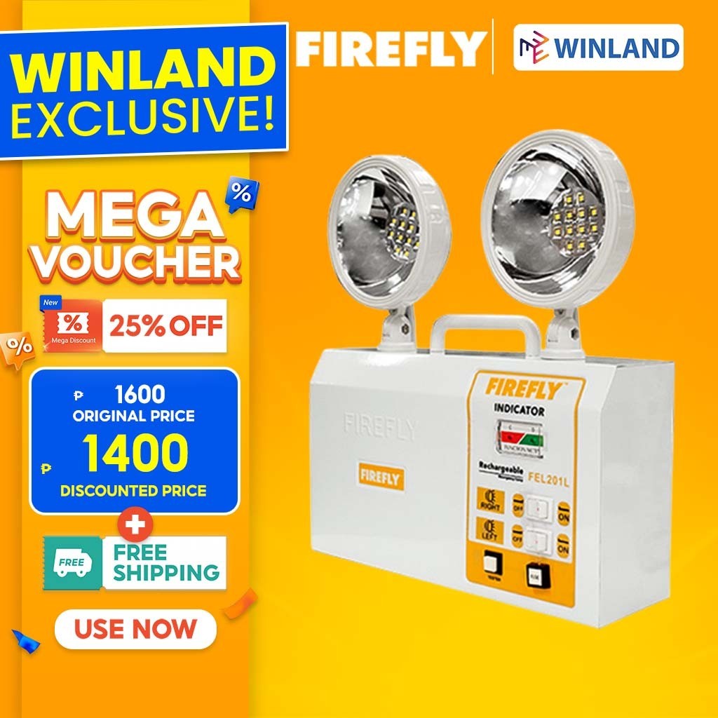 Firefly by Winland Quick Response Twinhead Rechargeable Emergency Lamp ...