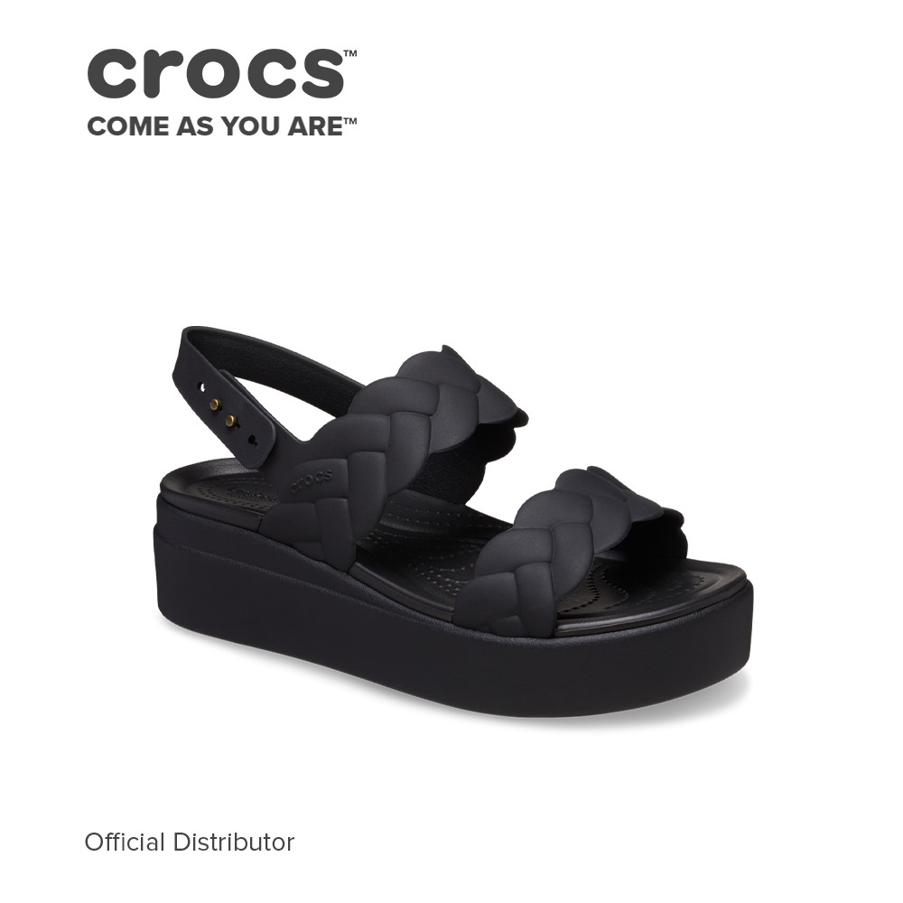 Crocs Women's Brooklyn Woven Upper Low Wedge in Black Black | Shopee ...