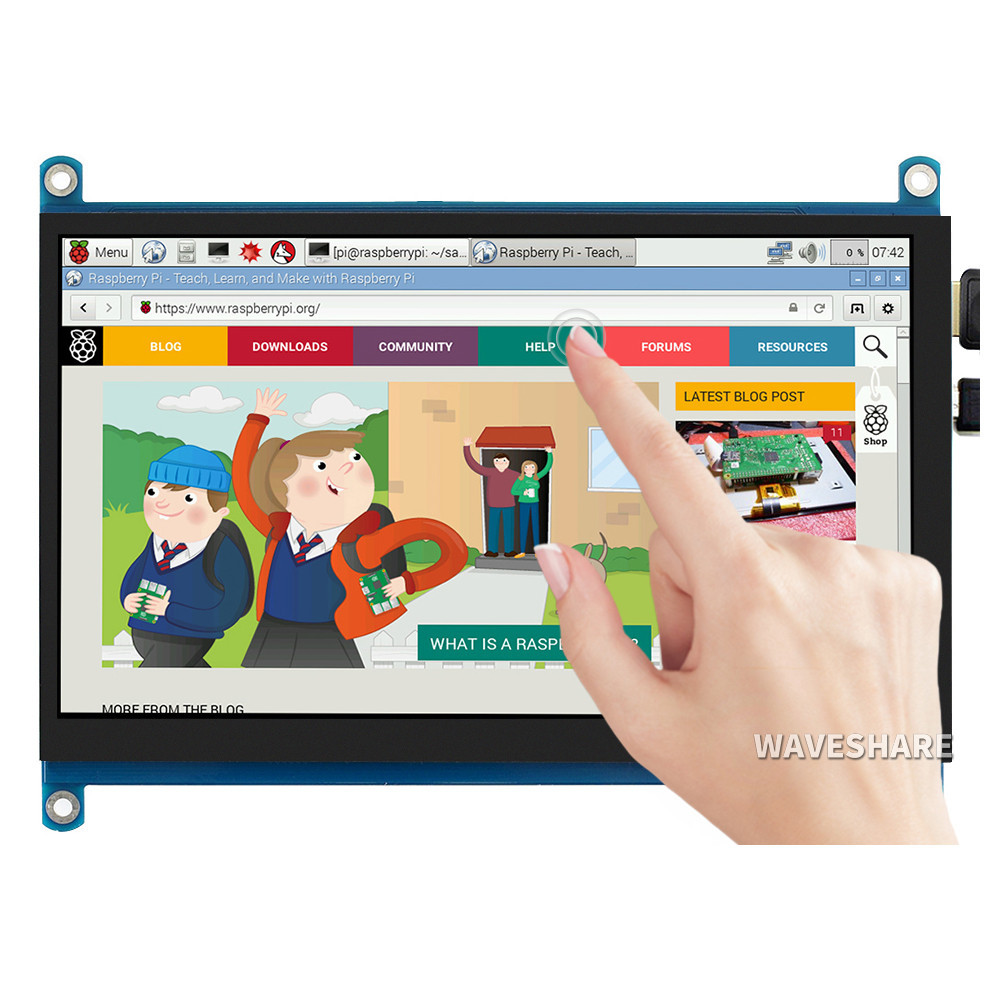 웃7inch 1024X600 Capacitive Touch Screen LCD Display Starter Kit for RPI ...