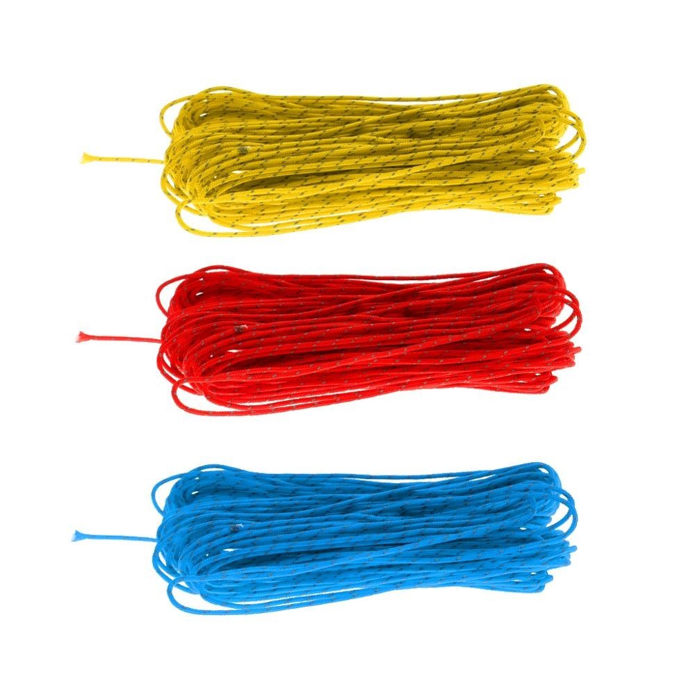 ~20M 1.8mm Reflective Guyline Tent Tarp Rope Guy Line Runner Fastener ...