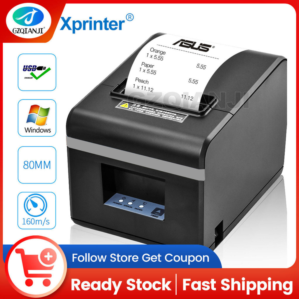 Xprinter XP-N160II WiFi Bluetooth POS Printer Auto-cutter 80mm Thermal Receipt Printer for ...