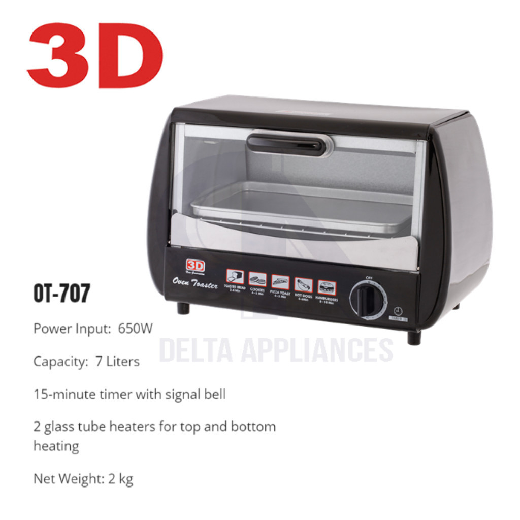 3D OT-707 Oven Toaster 7L | Shopee Philippines