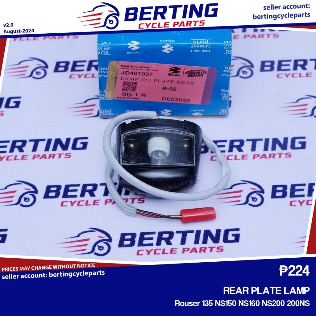 REAR PLATE LAMP Rouser 135 NS150 NS160 NS200 200NS Genuine JD401007 ...