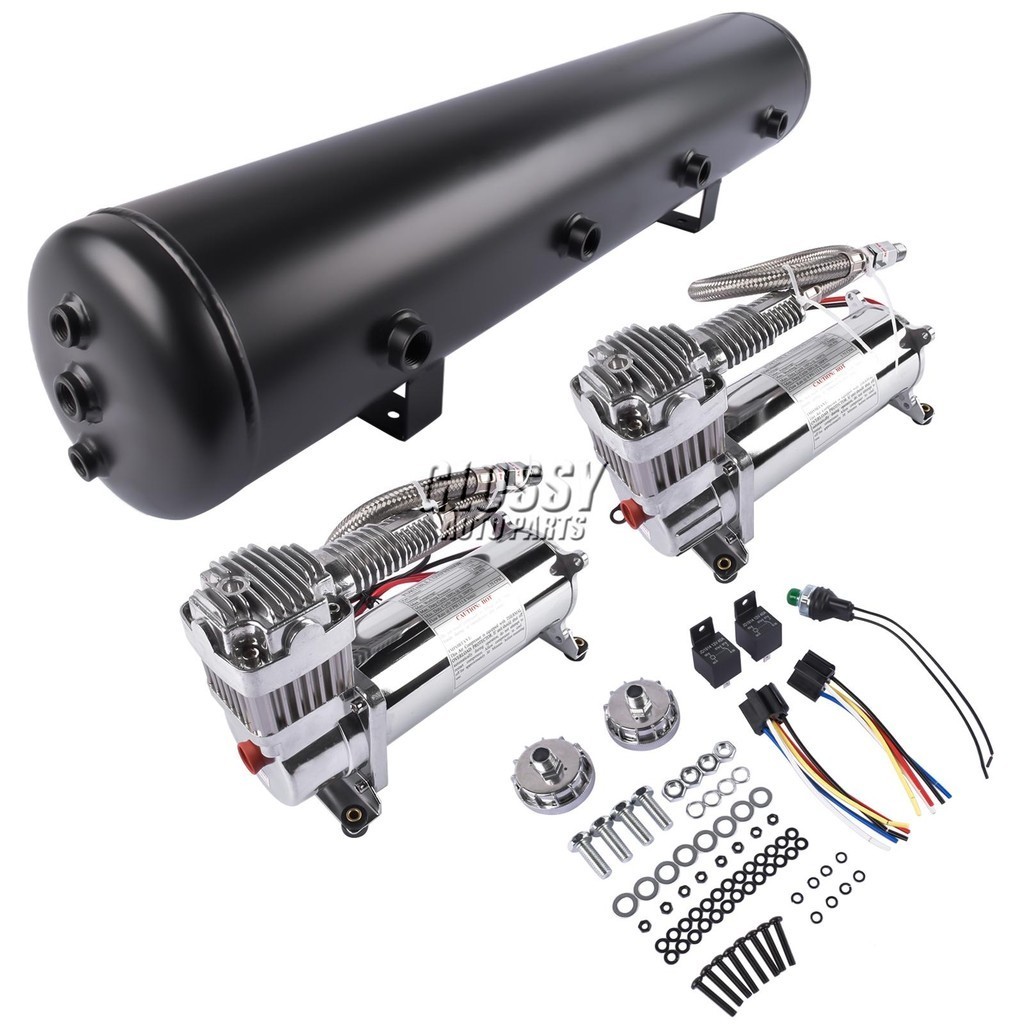 AP03 580 Air Ride Suspension Compressors, 5 Gallon 9 Port Steel Air ...