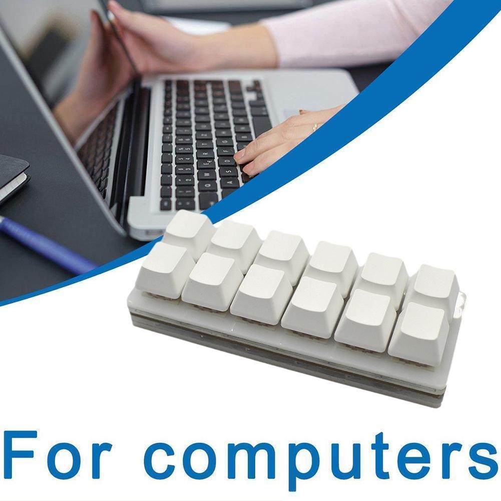 【12 Keys USB Macro Programming Mechanical Keyboard White DIY Customize ...