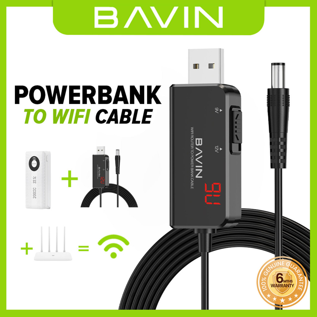 BAVIN PC812 Powerbank To Wifi Router Modem USB Booster 2.1 5.5mm DC ...