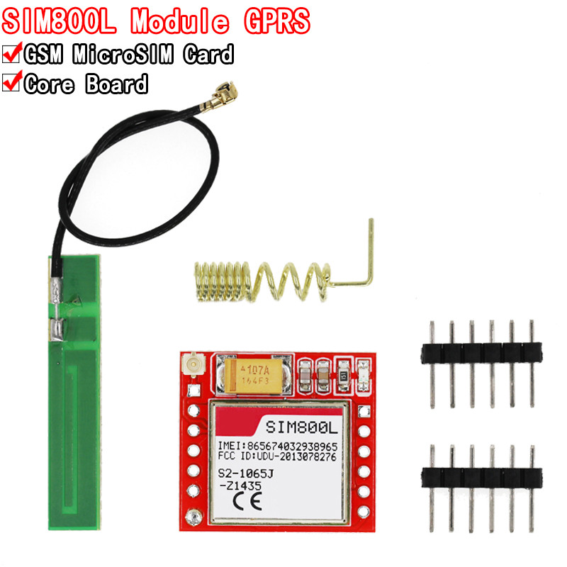 SIM800L GPRS GSM Module Micro SIM Card Core Quad-band TTL Serial Port Antenna PCB Wireless WIFI ...