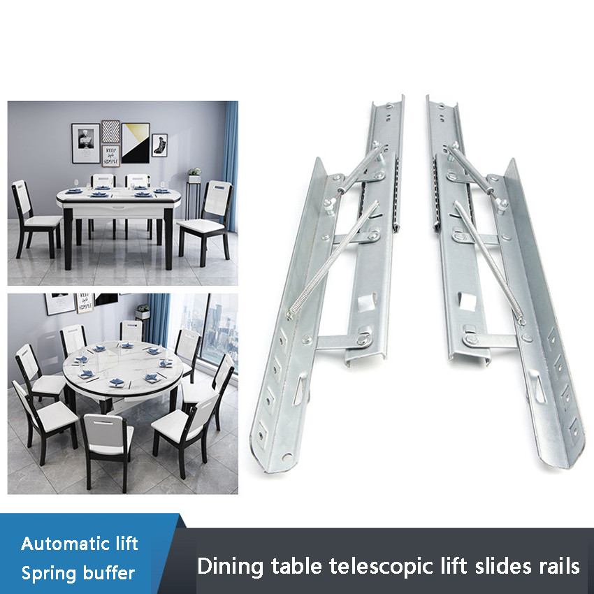 ⊰Folding Telescopic Dining Table Lift Slides Rails Interchange Between ...