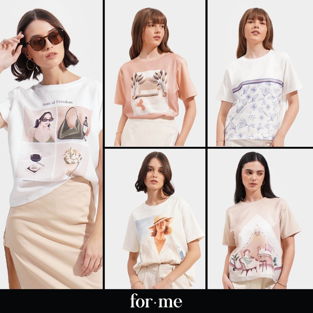 ForMe Boxy Fit Graphic T-Shirt Collection for Women | Shopee Philippines
