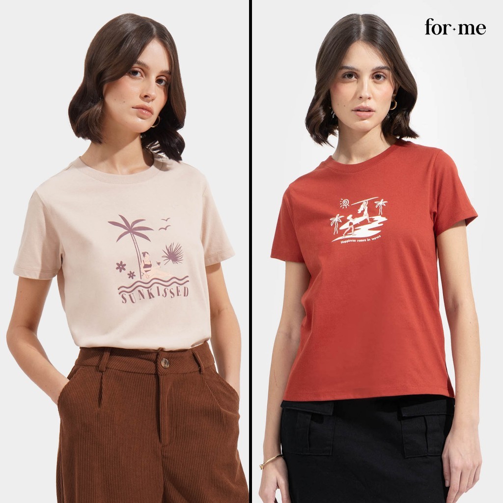 ForMe Regular Fit Graphic T-Shirt Collection for Women | Shopee Philippines