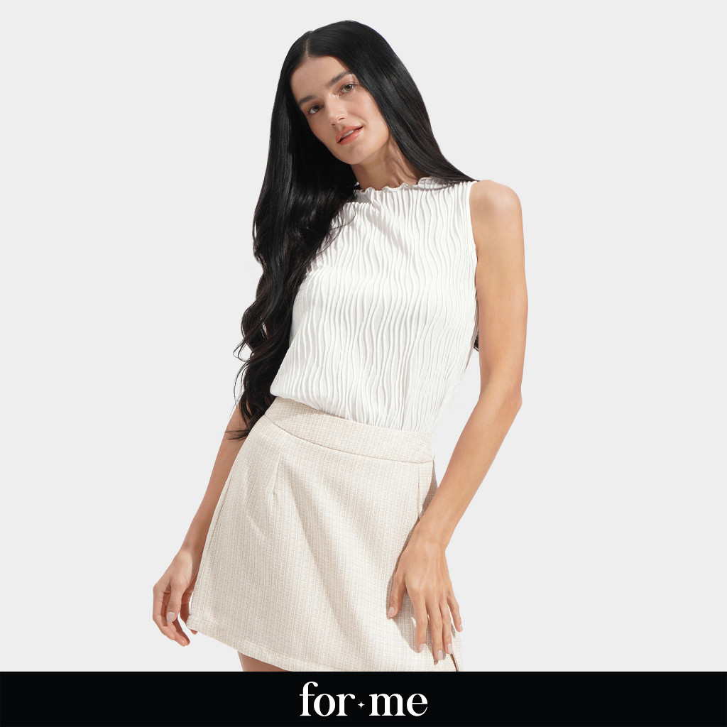 ForMe Textured Tank Top for Women (Off White) | Shopee Philippines