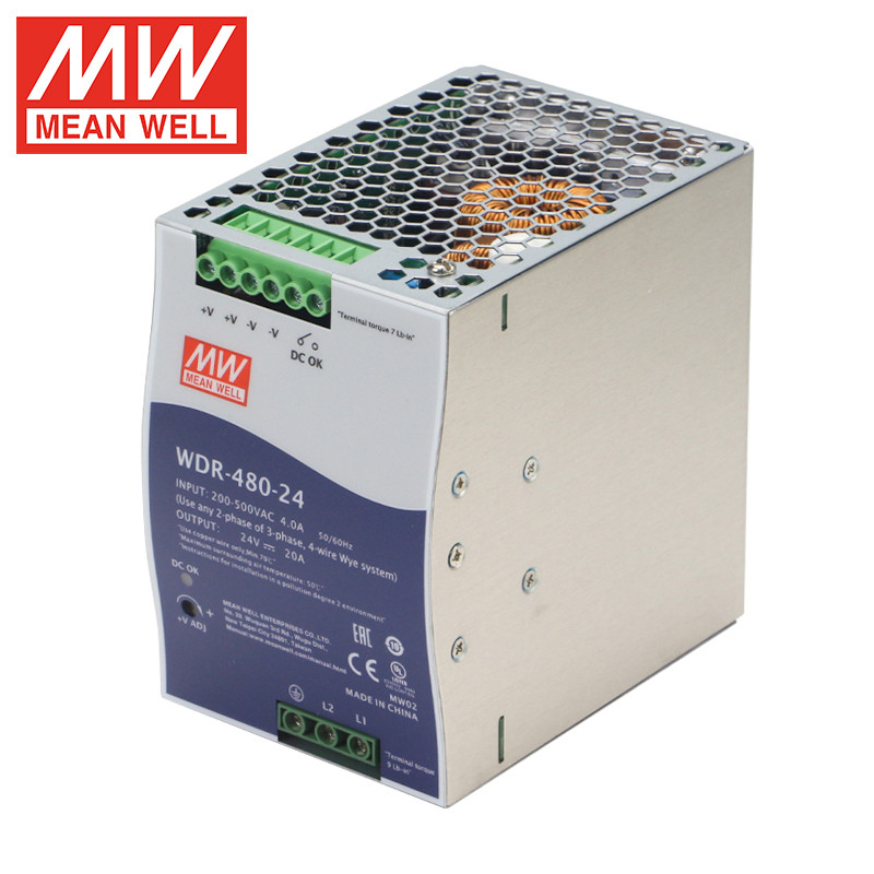 Mean Well WDR-480-24 Din Rail Power Supply Ac Dc Power Supply Meanwell Switching Power Supplies ...