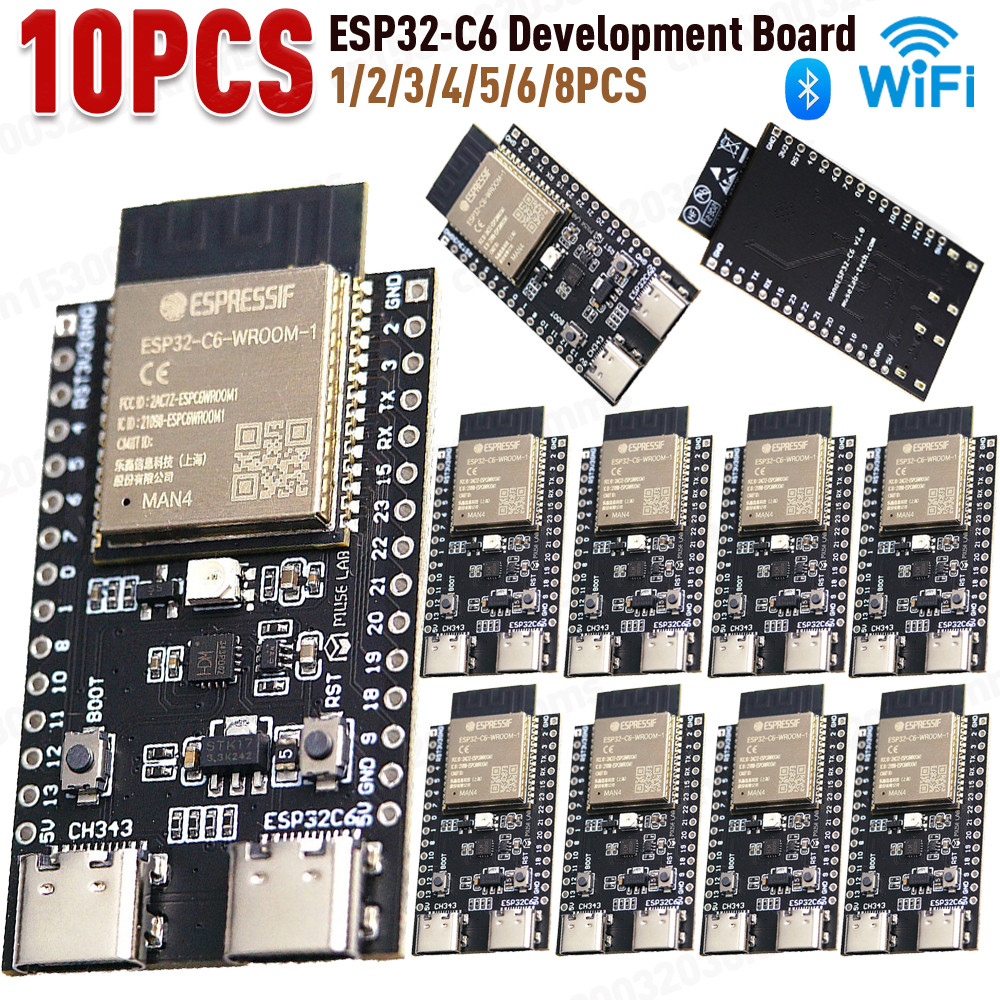 -1-10X ESP32-C6 Development Module WiFi Bluetooth-Compatible ESP32-C6-WROOM-1 Minimum System ...