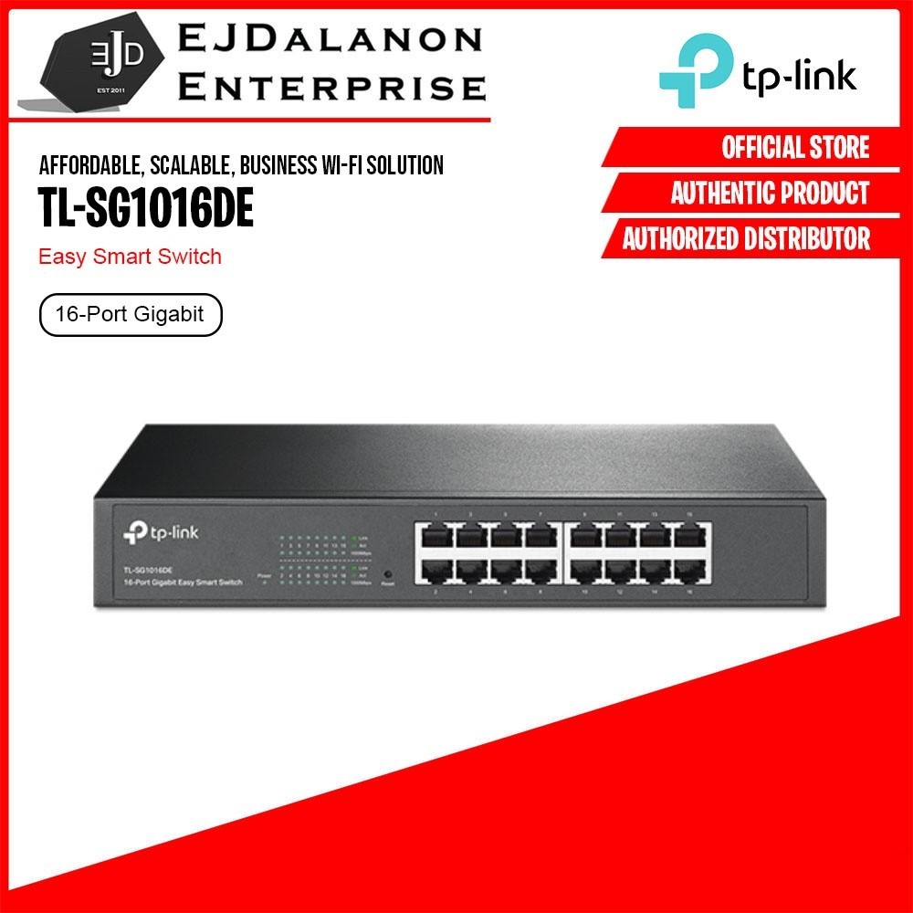 TP-Link Tl-Sg1016De 16-Port Gigabit Easy Smart Switch Rj45 Ports Hub ...