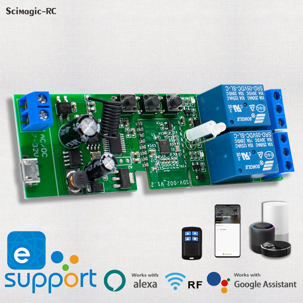 ≈Ewelink Smart Switch Wireless Wifi Rf 433mhz 2 Channel Relay Receiver ...
