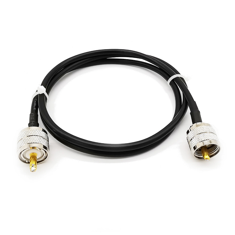 유1Pcs UHF RF Coaxial Connector RG58 Pigtail Jumper Cable UHF PL259 Male Plug to UHF PL259 Male P ...
