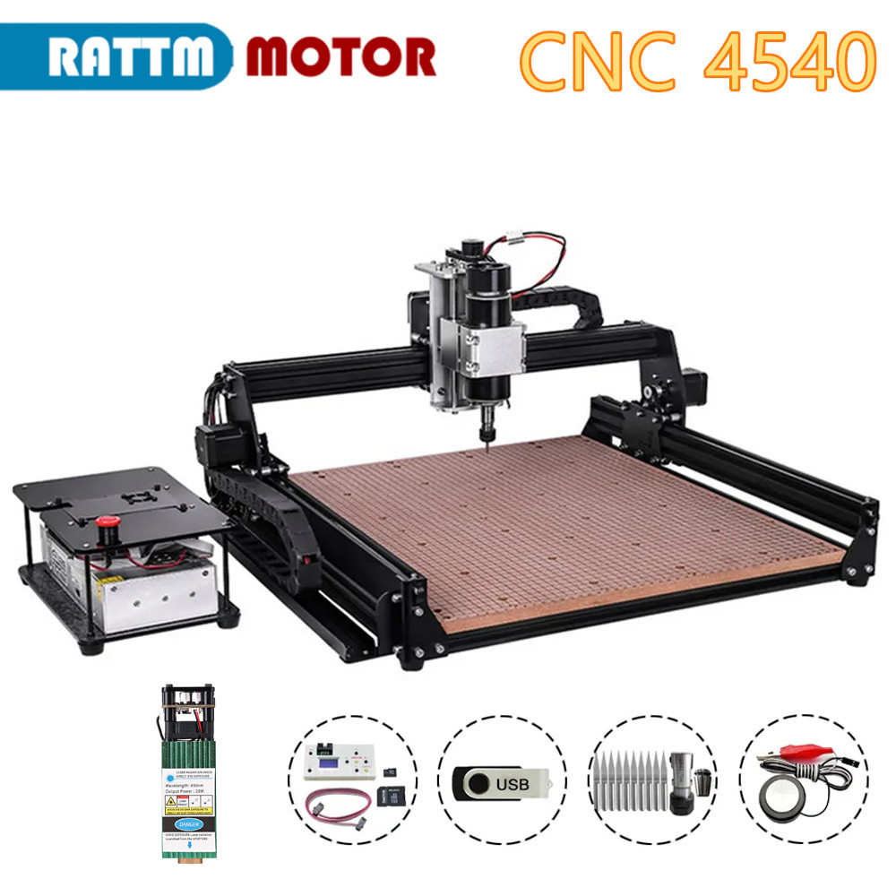 ๑MDF Table 3 Axis DIY 500W CNC 4540 Router Milling Engraving Machine ...