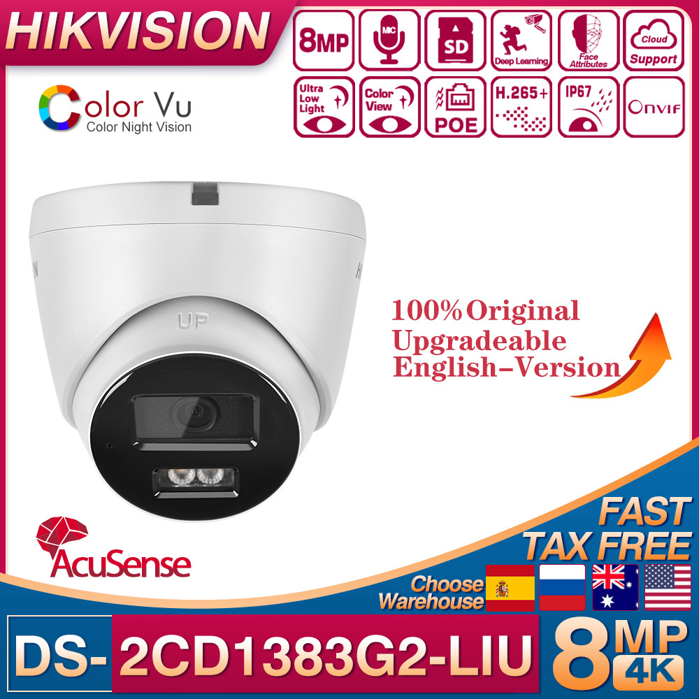 】Hikvision 4k 8MP ColorVu Smart Hybrid Light IP Camera DS-2CD1383G2-LIU ...